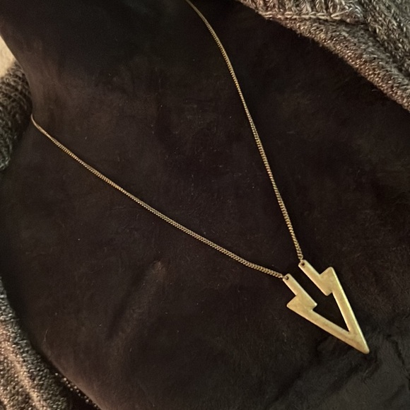 Jewelry | Long Necklace With Spear Triangle Geometric Design In Gold ...
